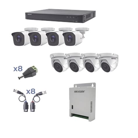 Kit Turbohd 1080p Dvr 8 Canales 4 Cámaras Bala Exterior 2 8 Mm