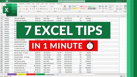7 microsoft excel tips in 1 minute ⏱ learn useful ms excel tricks