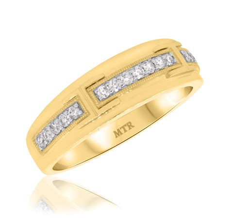 Emer 1 2 Ct Tw Same Sex Mens Band Set 14k Yellow Gold My Trio Rings