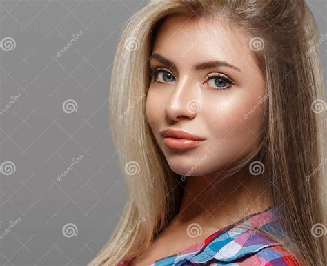 Beautiful Young Woman Portrait Posing Attractive With Amazing Long
