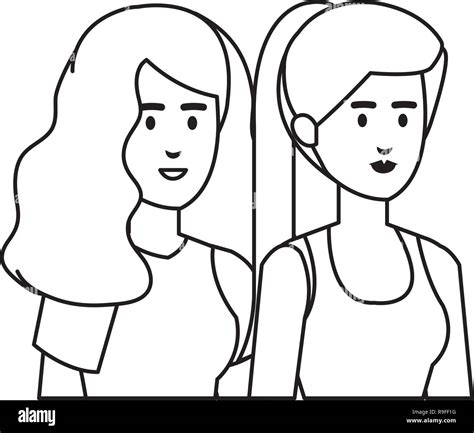 Couple Girls Avatars Characters Stock Vector Image And Art Alamy