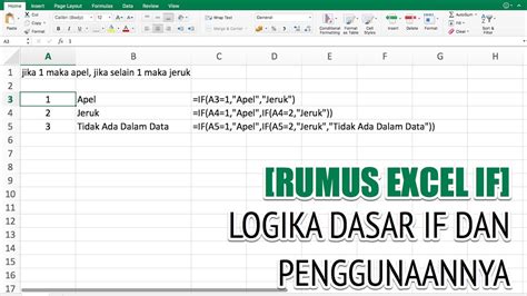 cara menggunakan rumus if di excel excel dan rumus microsoft excel