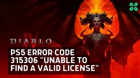 Diablo 4 Ps5 Error 315306 Unable To Find A Valid License