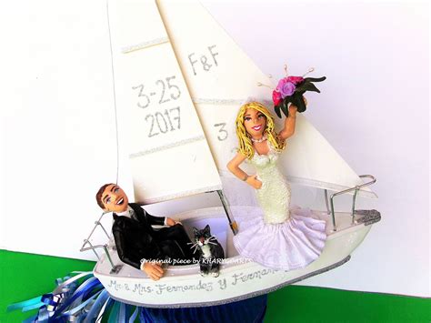 Buy Hand Made Sailing Boat Wedding Cake Topper Look Alike Made To