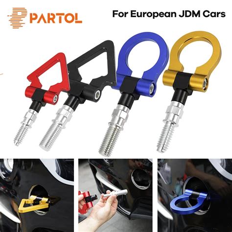 Partol Universal Car Tow Hook Jdm Racing Towing Bar Auto Trailer Tow