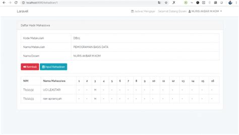 membuat aplikasi absensi dengan laravel malas ngoding