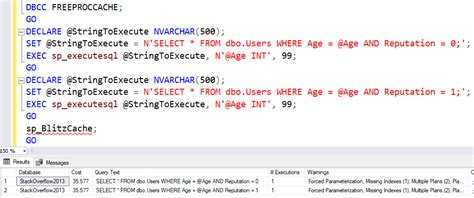 forced parameterization doesn t work on partially parameterized queries