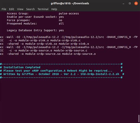 xrdp custom installation script for ubuntu 18 10 version 2 2
