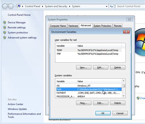 setting the windows system path variable vntweb