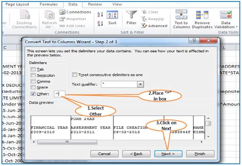procedure of converting form 26as text file to excel file