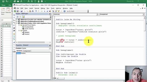 excel vba option explicit kullanımı youtube