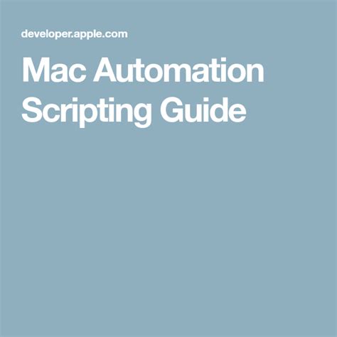 mac automation scripting guide automation script mac