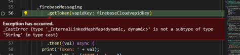 firebase exception has occurred casterror type