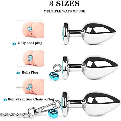 Metal Butt Plug Bell Anal Sex Toy 3 Pcs Traction Chain Bdsm Anal Plugs