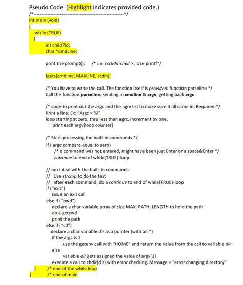 solved question need the pseudo code turned into a workable