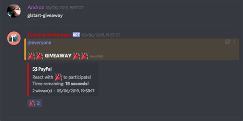 github androz2091 discord giveaways 🎉 complete