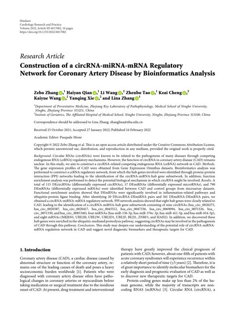 Pdf Construction Of A Circrna Mirna Mrna Regulatory Network For