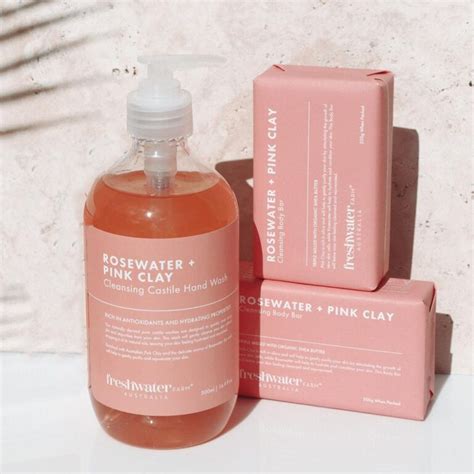 Freshwater Rosewater Pink Clay Cleansing Castile Hand Wash Clear