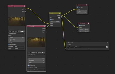 compositing nodes blend two images sequences one into another in