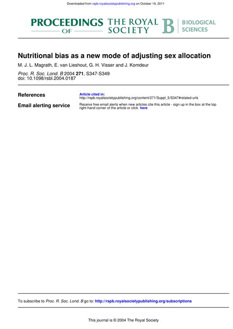 pdf nutritional bias as a new mode of adjusting sex allocation