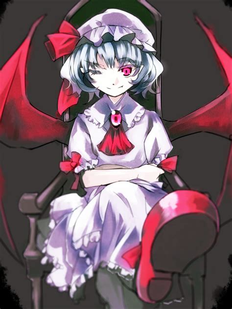 Safebooru 1girl Ascot Bat Wings Blaze Artist Blue Hair Bow Brooch