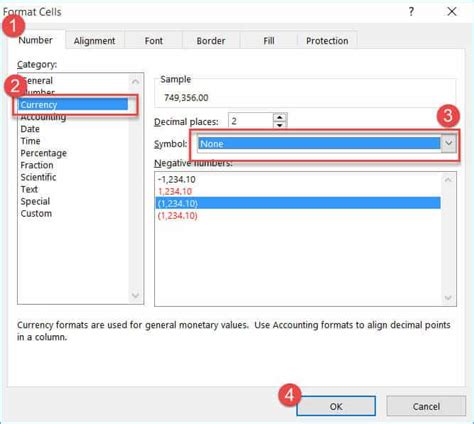 how to remove dollar sign in excel 4 easy ways
