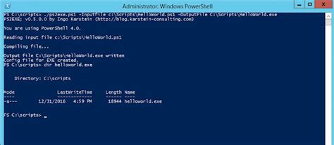 ps2exe module to compile powershell scripts to