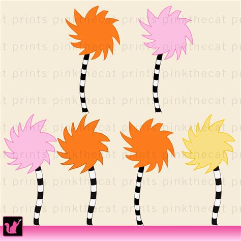 Three Colorful Truffula Trees Magnet Clip Art Library