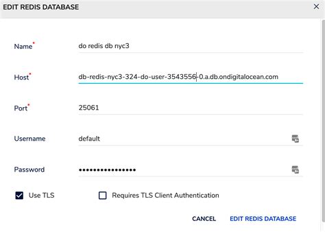 node js connecting to managed redis with auth username