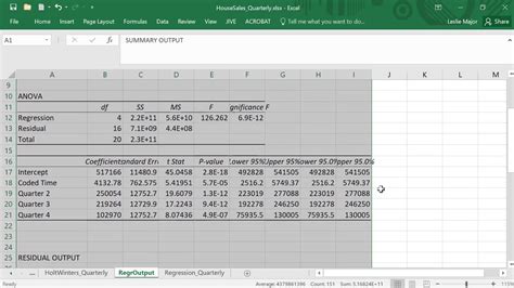 How To Perform Multiple Regression On Quarterly Seasonal Data In Excel