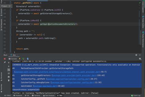 [bug] unhandled exception unsupported operation functionality only