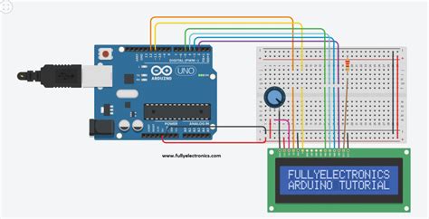 arduino lcd tutorial tinkercad fully electronics