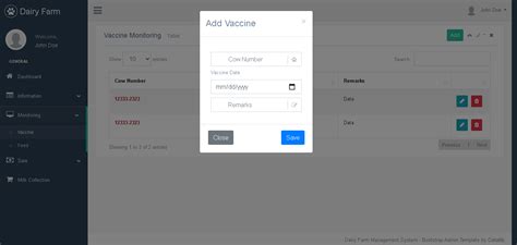 dairy farm management system in php and bootstrap