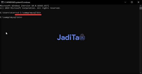 cara menjalankan mysql di command prompt