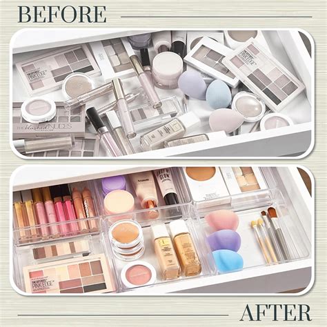 Stori Simplesort 6 Piece Stackable Clear Drawer Organizer Set 6 X 6 X