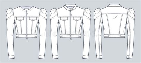 Denim Jacket Technical Fashion Illustration Blue Design Jeans Jacket