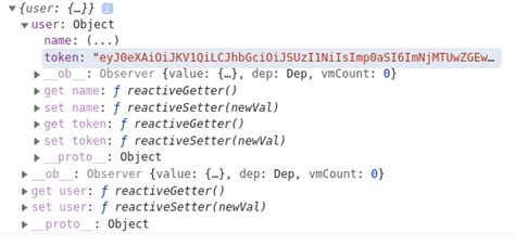 is this a regular js object why does `user token` give me an undefined