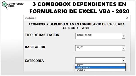 3 combobox dependiente en formulario de excel vba [lista desplegable
