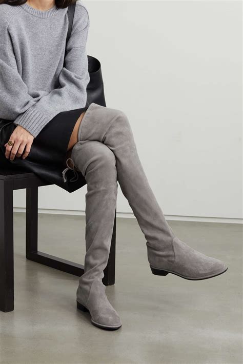 Stuart Weitzman Lowland Suede Over The Knee Boots Net A Porter Us