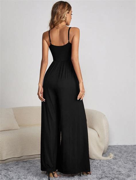 Shein Vcay Solid Wide Leg Cami Jumpsuit Shein Usa
