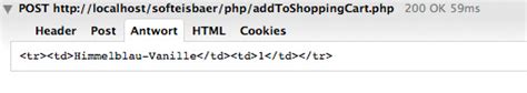 php how to output the response html data by a jquery ajax request