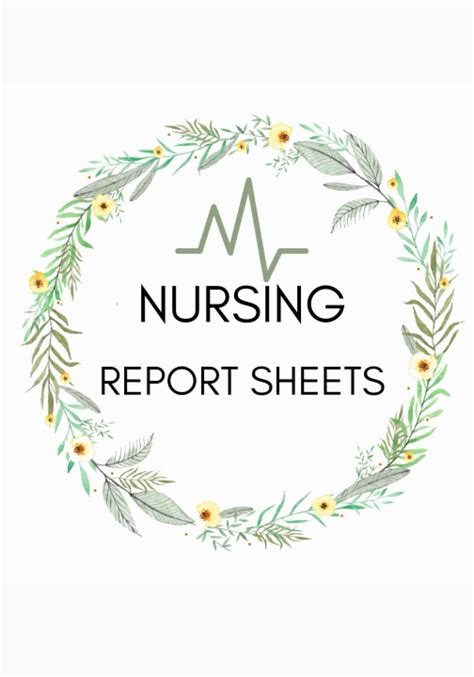 Buy Nursing Report Sheets Nurse Vital Signs Flow Sheet Sment Report