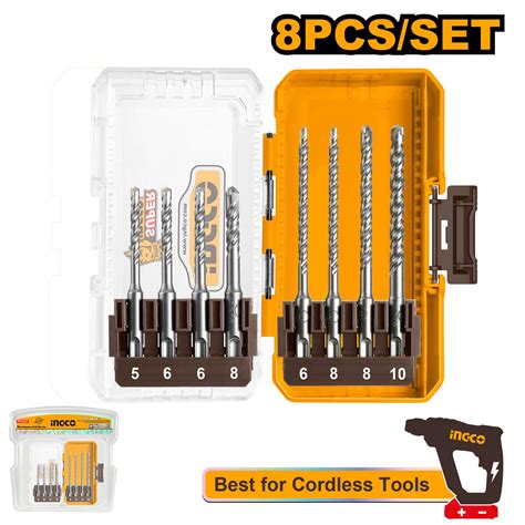 Ingco 8 Pcs Sds Plus Hammer Drill Bits Set Akdl11806
