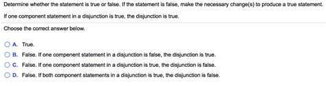 Solved Determine Whether The Statement Is True Or False If