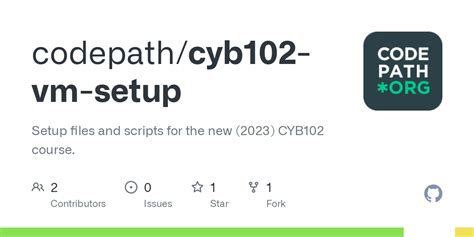 github codepath cyb102 vm setup setup files and scripts for the new