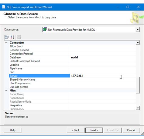 herstellen einer verbindung mit einer mysql datenquelle sql server