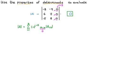 question video evaluating the determinant of a matrix with a zero