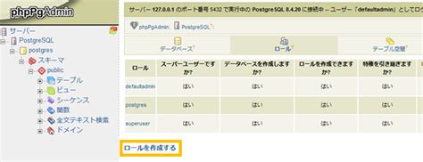 phppgadmin 基本操作 ユーザーの追加｜zenlogicサポートサイト[idcフロンティア]