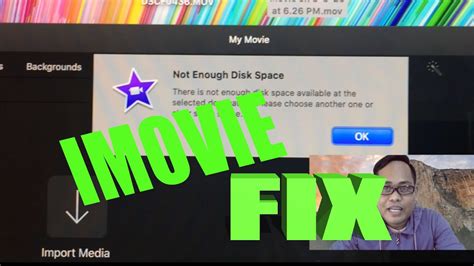 imovie not enough disk space gunmain