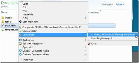 compare files from windows right click context menu with diff ext